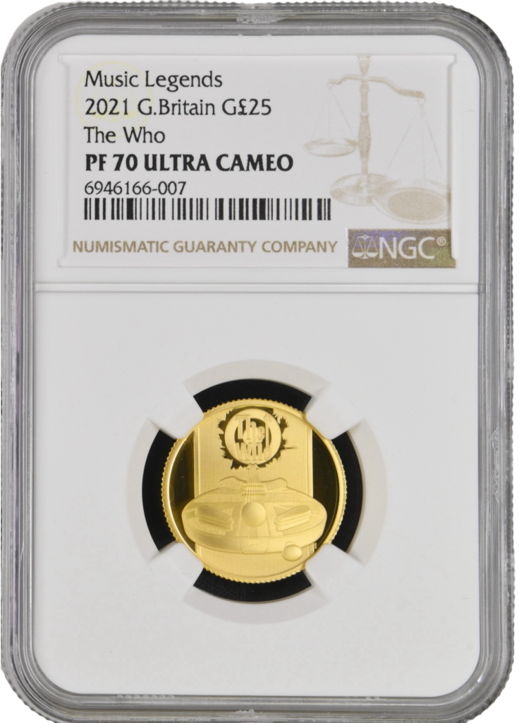 The Who 2021 UK 1/4oz Gold Proof Coin PF70 - The Coin Connection